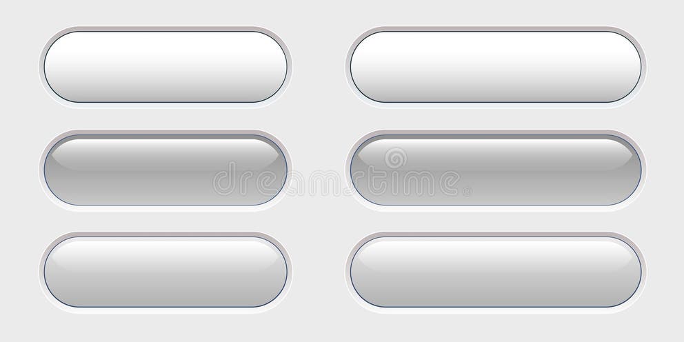 Buttons White and Grey Isolated, Interesting Navigation Panel for ...