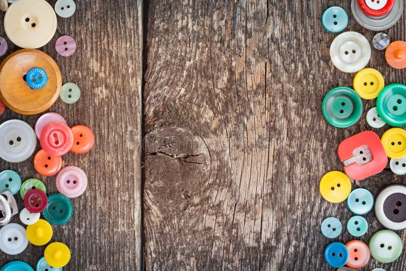 Buttons on wooden boards stock image. Image of group - 56322945