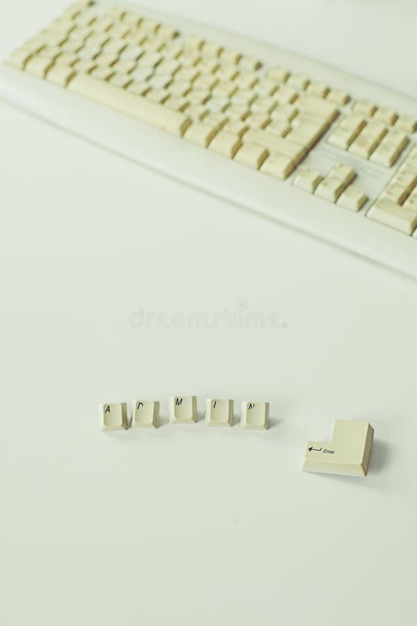 Buttons with Word Admin and Old Computer Keyboards Stock Image - Image ...