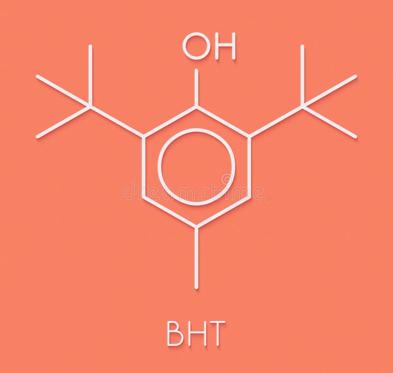 Butylated Hydroxytoluene BHT Antioxidant Molecule. Skeletal Formula ...