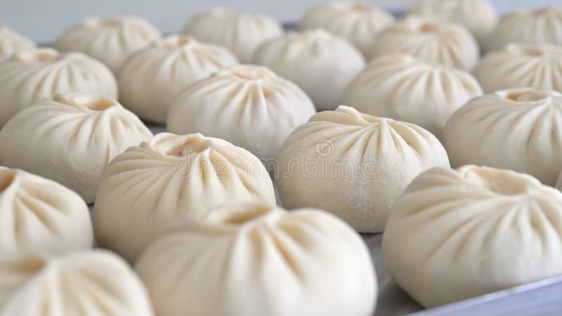 Buuza Process Making Factory Traditional Asian Manti Stock Footage ...