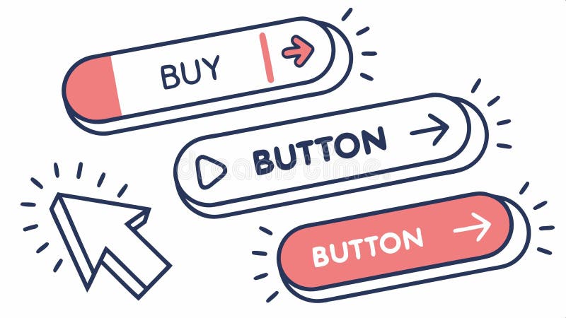 Buy Button Illustrations, E,commerce and Online Shopping Elements ...