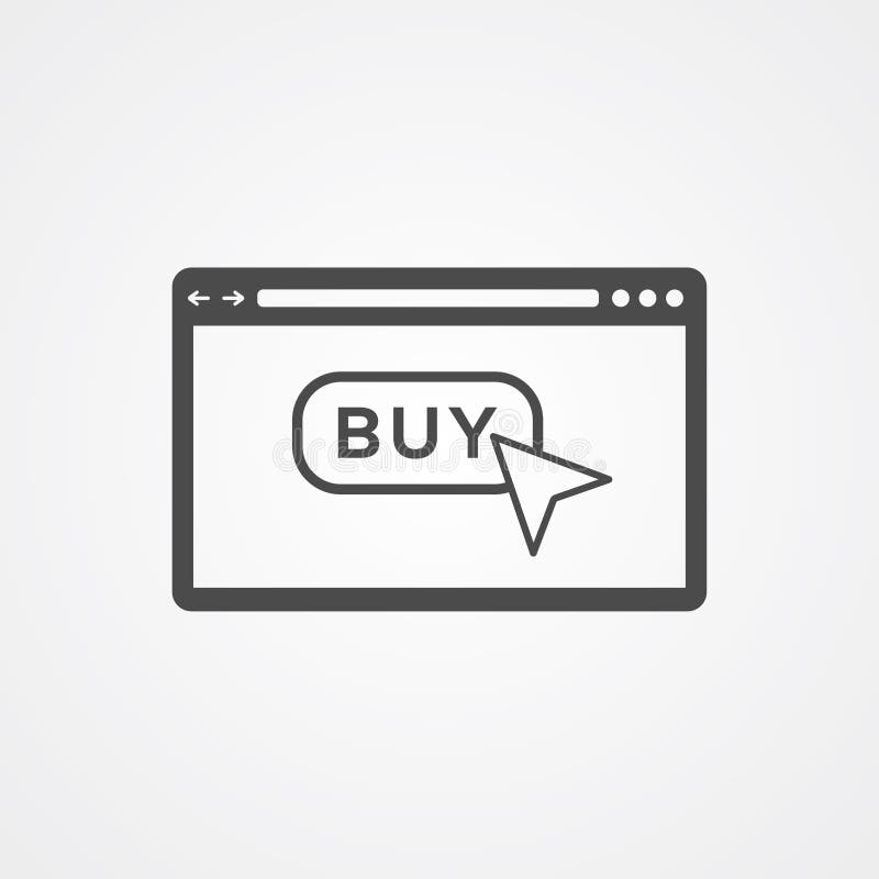 Buy Button Vector Icon Sign Symbol Stock Vector - Illustration of ...
