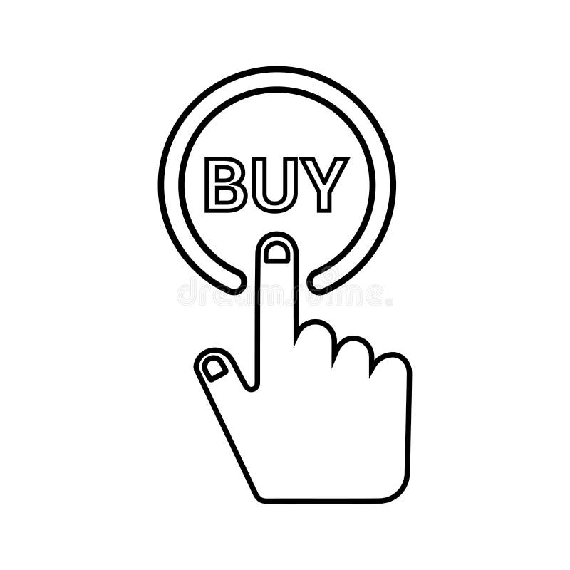 Buy, Click, Finger, Touch Outline Icon. Line Art Vector Stock Vector ...
