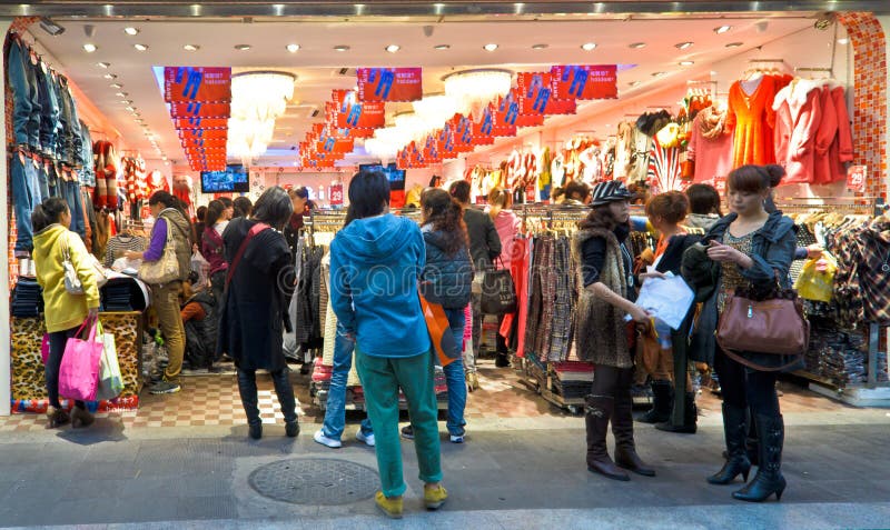 Buy clothes editorial stock photo. Image of people, store - 22620893