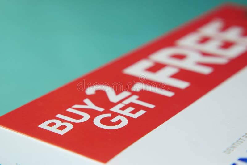 Buy 2 Get 1 Free Offer on a Packet Stock Image - Image of commercial ...