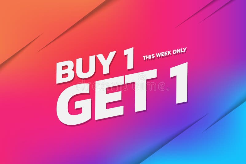 Buy 1 Get 1 Special Offer Banner Vector Stock Vector - Illustration of ...