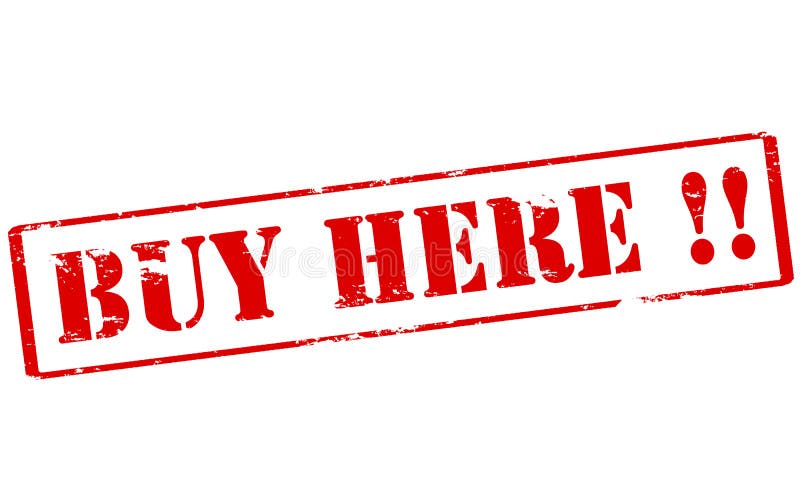 Buy Here rubber stamp stock vector. Illustration of present - 88490310