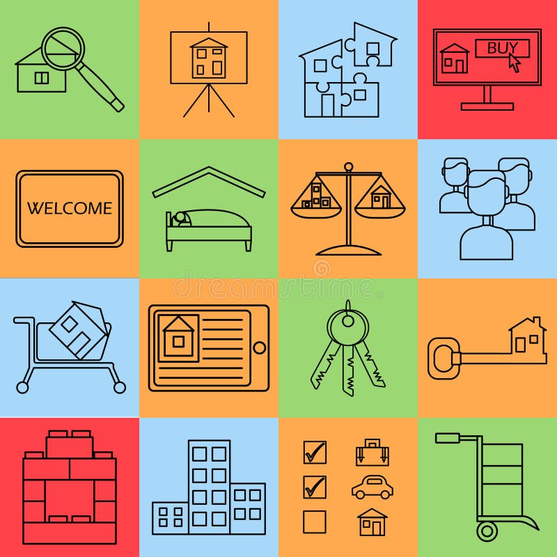 Buy home icon set stock vector. Illustration of graphic - 78519330