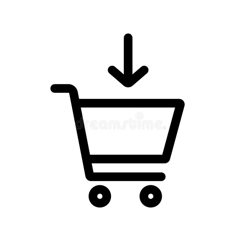 Buy Icon in Linear Style. Shopping Cart Stock Vector - Illustration of ...