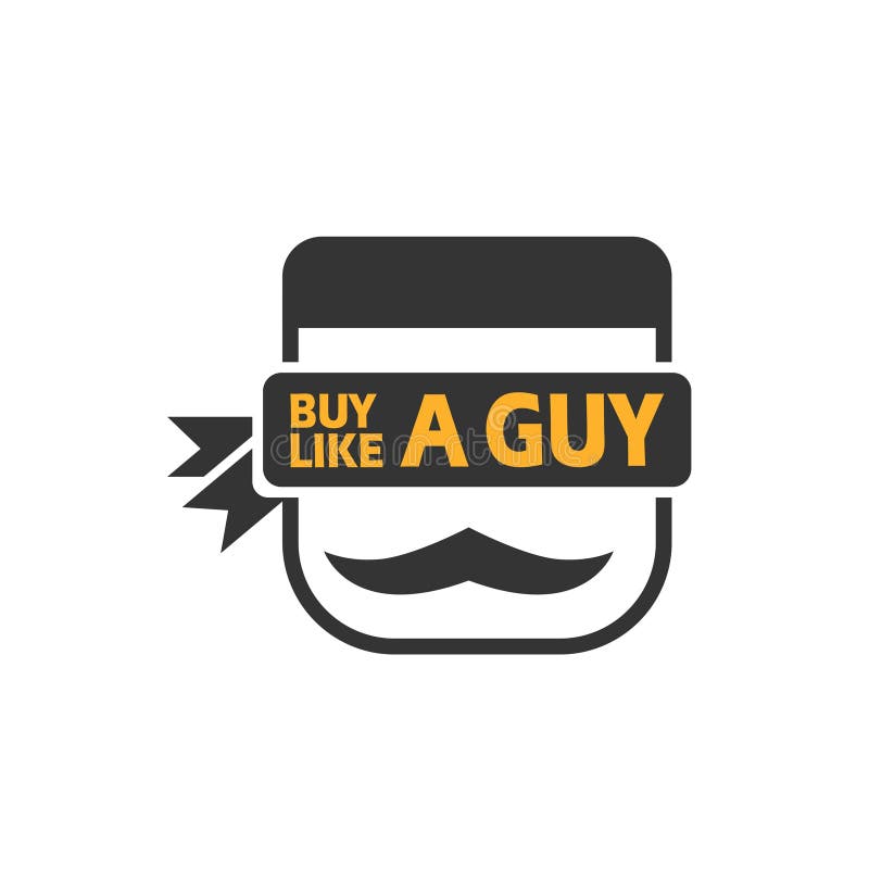 Buy like a guy logo vector stock illustration. Illustration of face ...