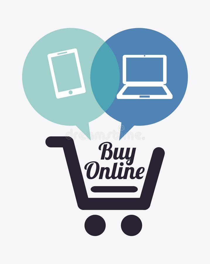 Buy on line stock vector. Illustration of concept, consumerism - 44582405