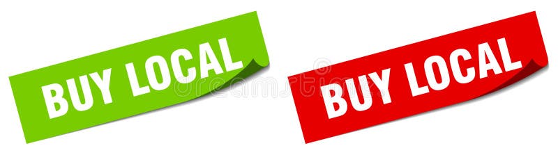 Buy Local Sticker. Buy Local Sign Set Stock Vector - Illustration of ...