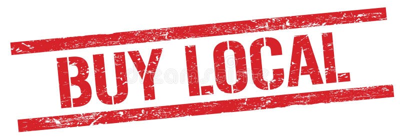 BUY LOCAL Text on Red Grungy Rectangle Stamp Stock Illustration ...