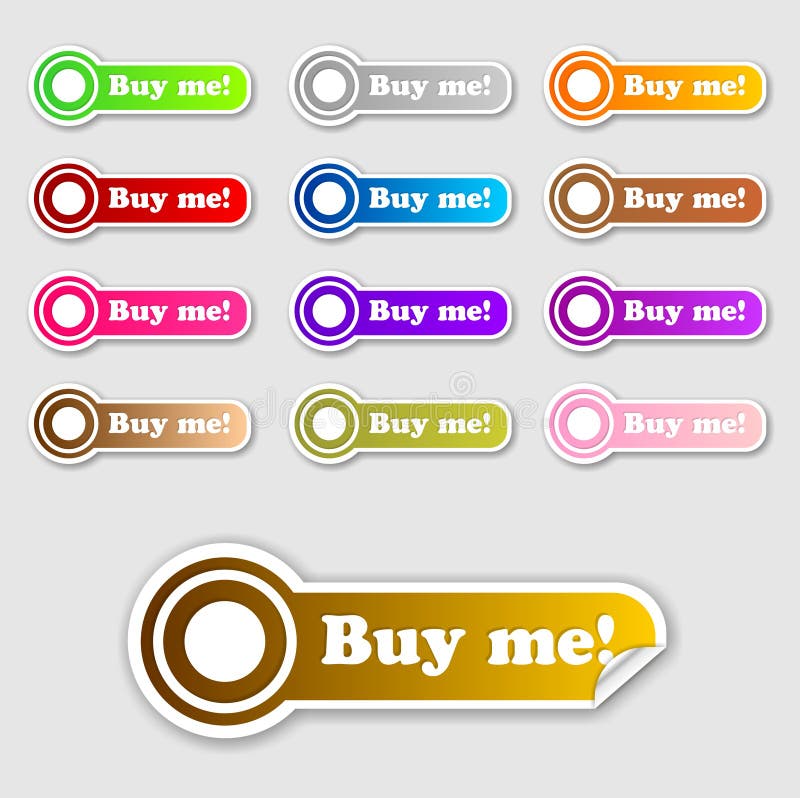 Pick Me, Buy Me Stickers in Form of Arrows. Stock Vector - Illustration ...