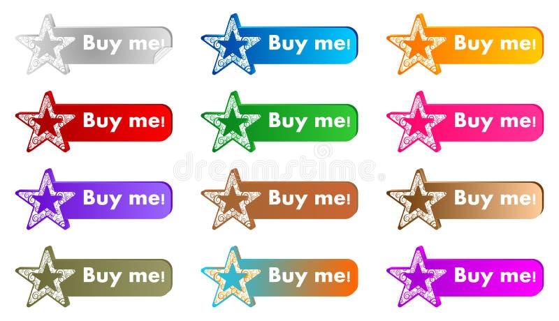 Buy me sticker stock vector. Illustration of advertising - 19037766