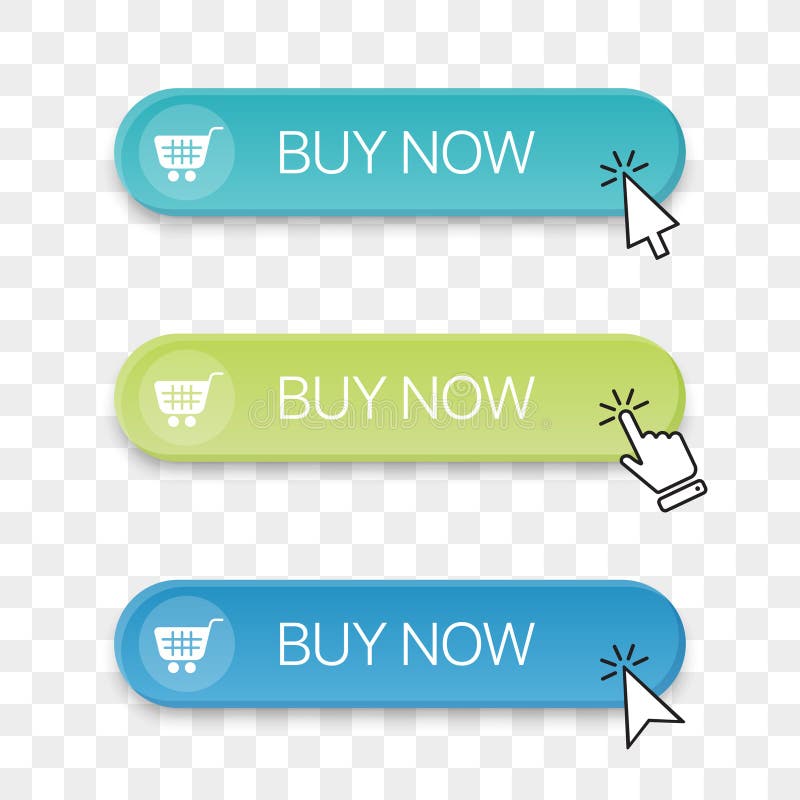 Buy Now Button Icon Collection with Different Clicking Hand Cursor ...