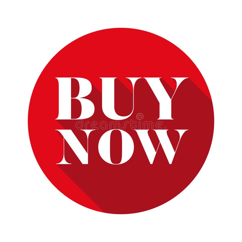 Buy Now button red round stock vector. Illustration of design - 99400003
