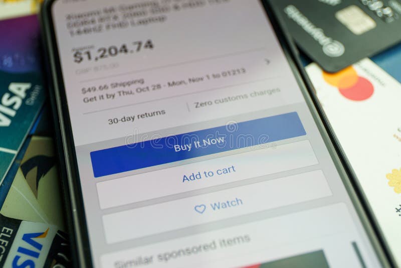 Buy Now Button on Screen. Buying Items Online on Amazon or Ebay ...