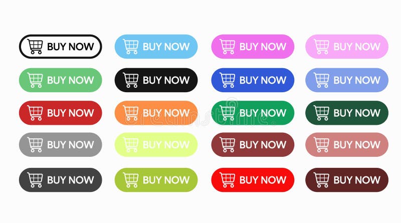 Buy Now Button Set. Vector Isolated Editable Illustration Stock Vector ...
