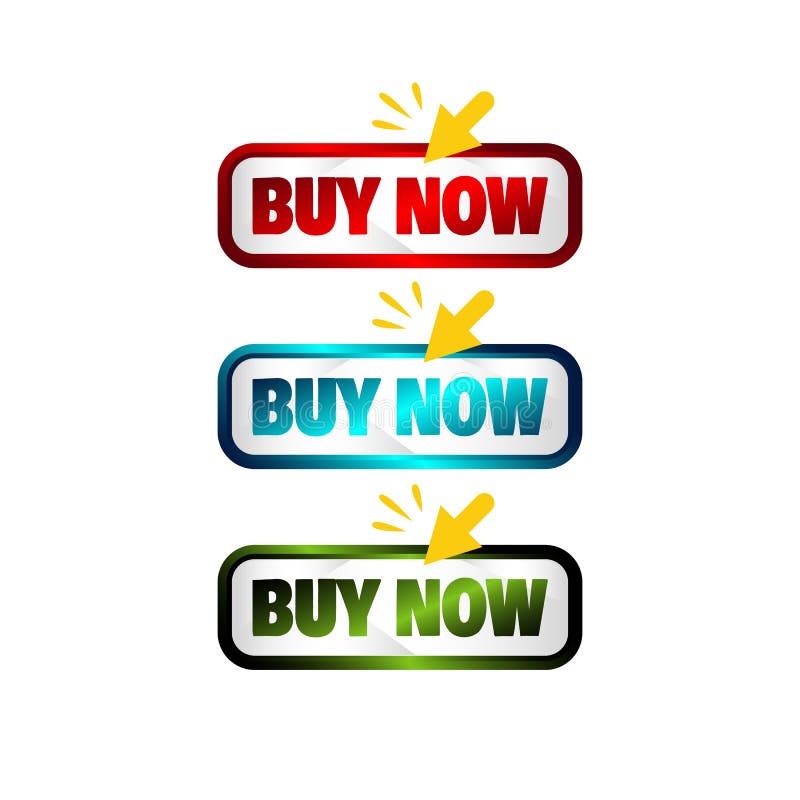 Buy Now Button Stylish Square Button with Click Symbol Signage Stock ...