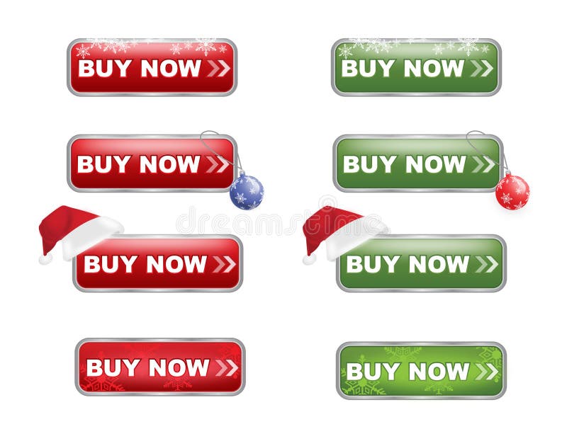 Buy Now Buttons Christmas Edition Stock Vector - Illustration of ...