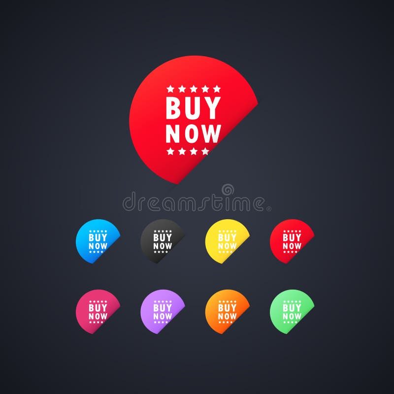 Buy Now Label. for Graphic and Web Design. Vector on Isolated ...