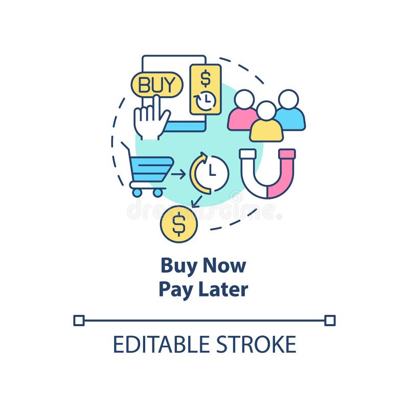 Buy Now Pay Later Concept Icon Stock Vector Illustration Of Internet