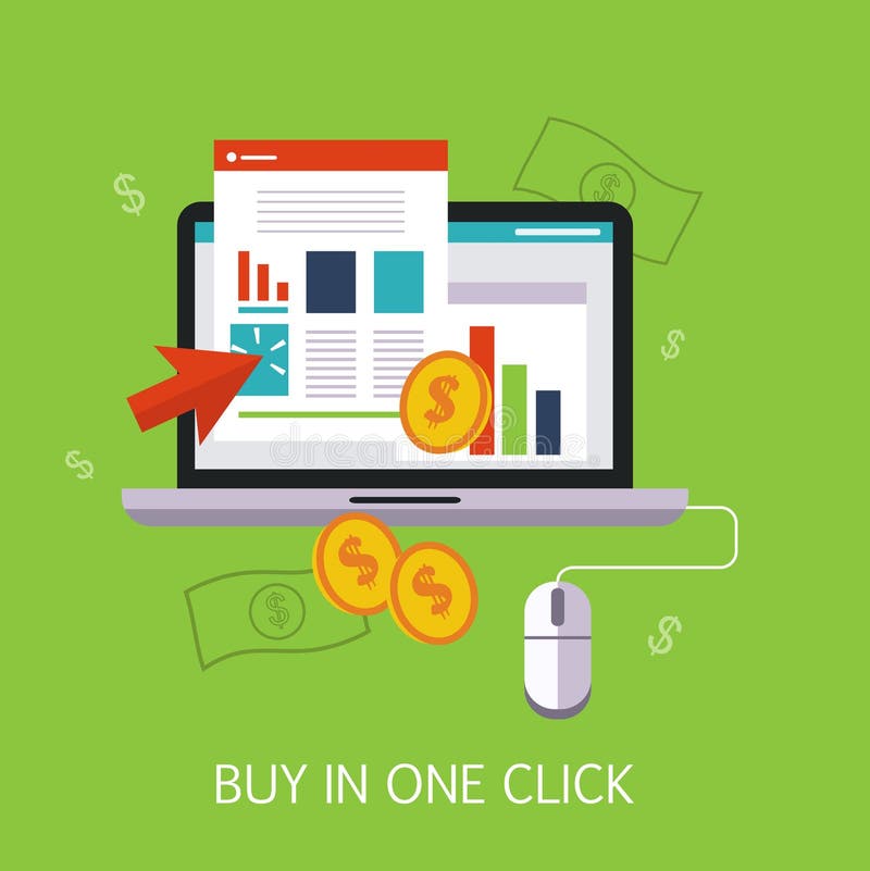 Buy in One Click Concept Art Stock Vector - Illustration of modern ...