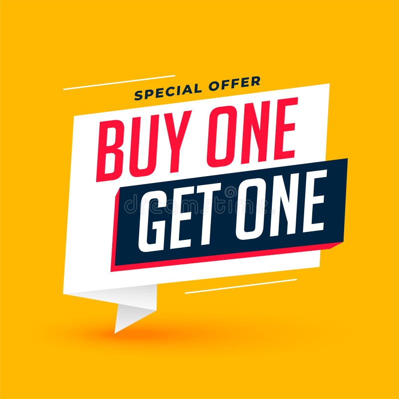 Buy One Get One Banner in Chat Bubble Style Stock Illustration ...