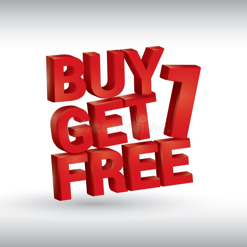 Buy One Get One Free. Vector Illustration Decorative Design Stock ...