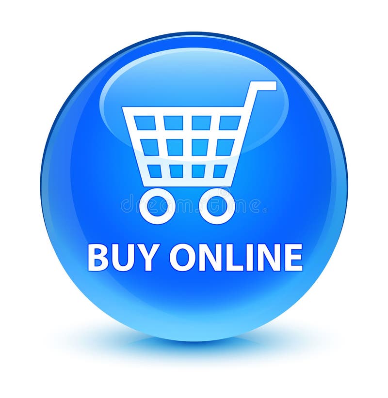 Buy Online Glassy Cyan Blue Round Button Stock Illustration ...