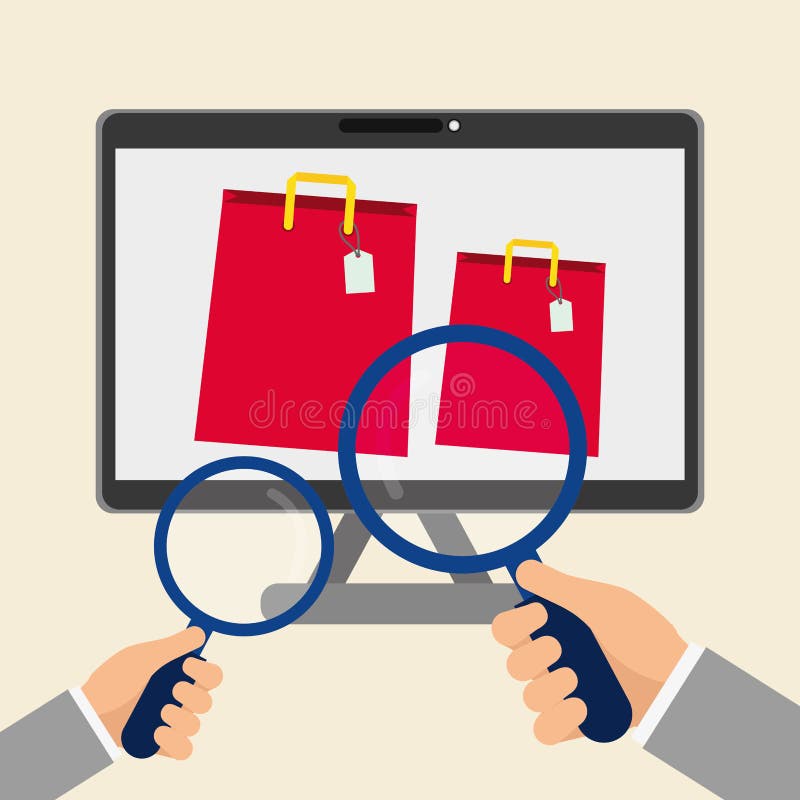 Buy Online Over White Background, Computer Design Stock Vector ...