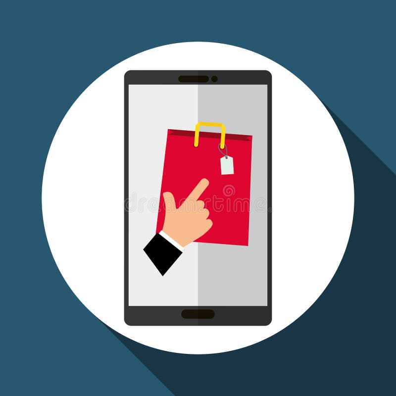 Buy Online Over White Background, Mobile Vector Stock Vector ...