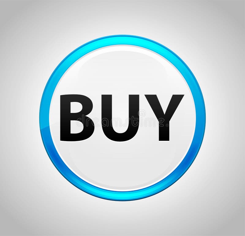 Buy Round Blue Push Button stock illustration. Illustration of acquire ...