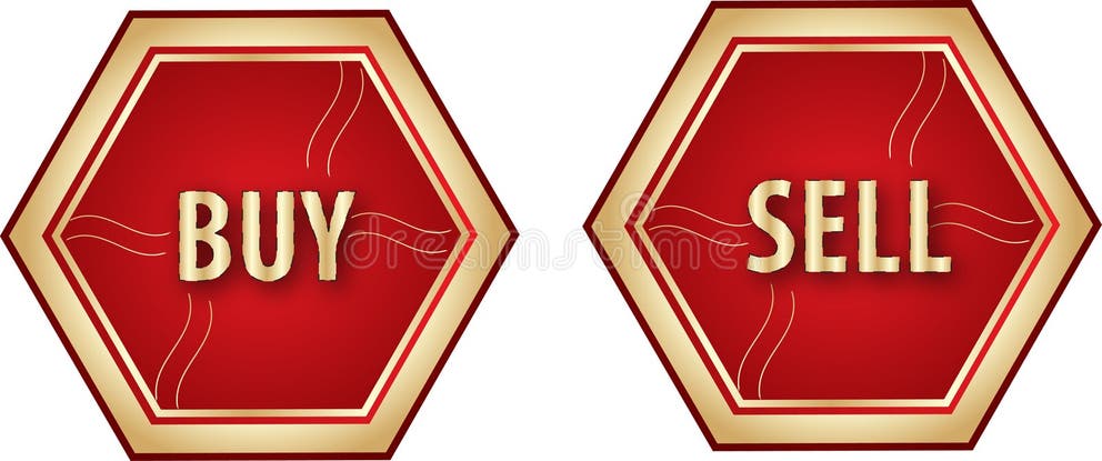 Buy and sell button stock illustration. Illustration of yellow - 14869114