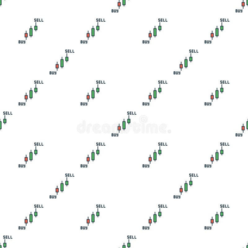 Buy Sell Candlestick Chart Vector Trading Colored Seamless Pattern ...