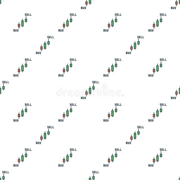 Buy Sell Candlestick Chart Vector Trading Colored Seamless Pattern ...
