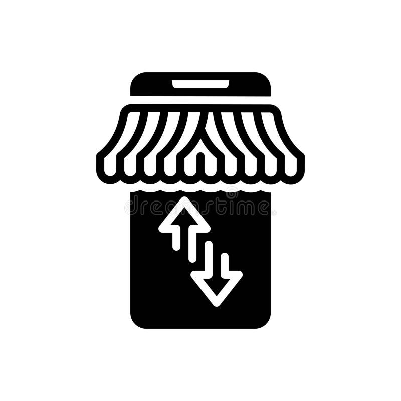 Black Solid Icon for Buy Sell, Buy and Supermarket Stock Illustration ...
