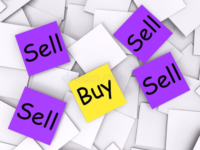 Buy Sell Post-it Papers Mean Sellers and Consumers Stock Illustration ...