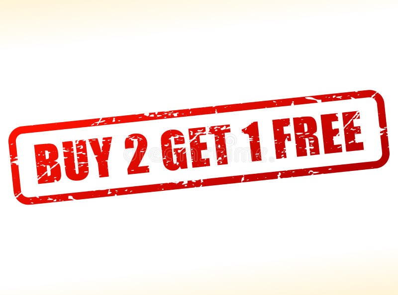 Buy two get one free text stock vector. Illustration of vector - 107542473