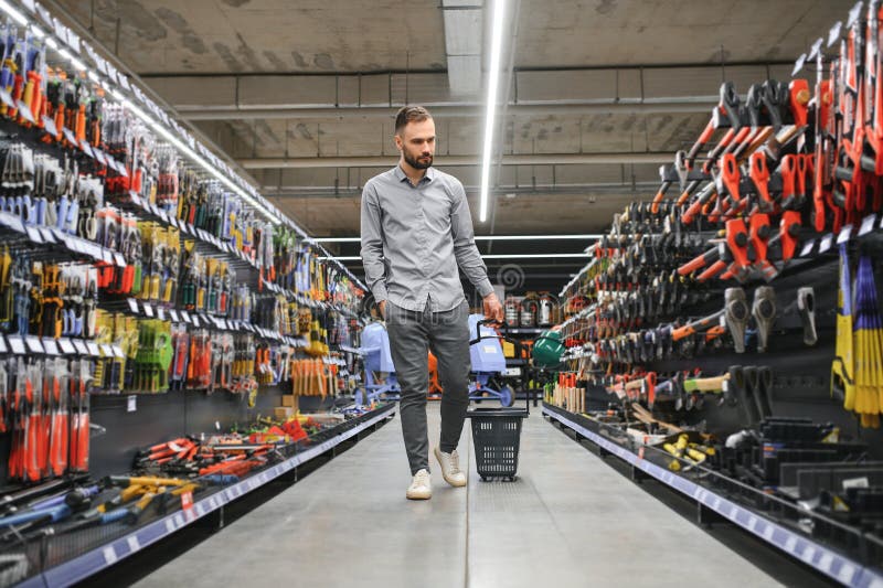 A Buyer in a Hardware Store, Concept Home Renovation Stock Photo ...