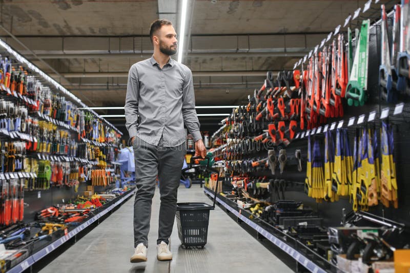 A Buyer in a Hardware Store, Concept Home Renovation Stock Image ...