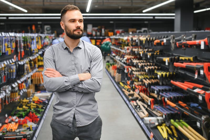 A Buyer in a Hardware Store, Concept Home Renovation Stock Image ...