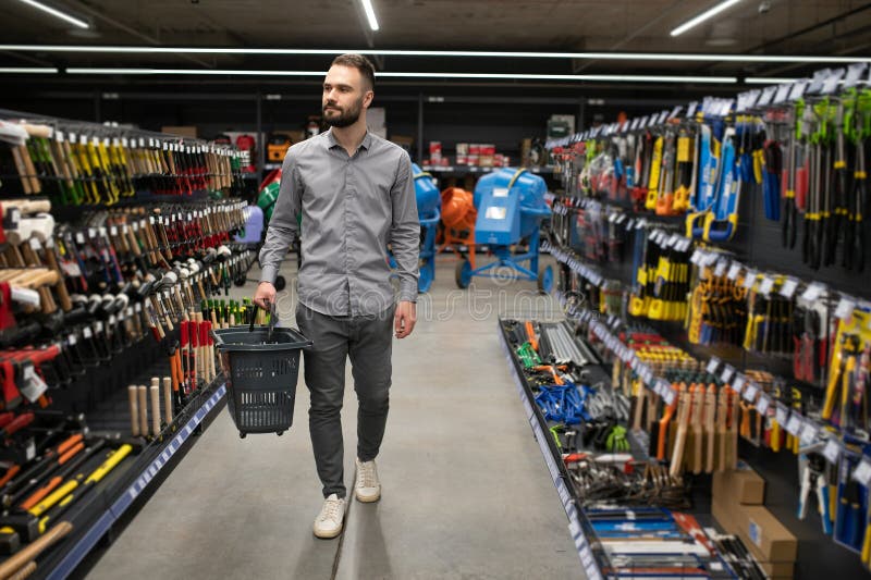 A Buyer in a Hardware Store, Concept Home Renovation Stock Photo ...
