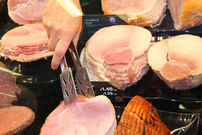 Buying sliced ham editorial stock image. Image of sliced - 45790794