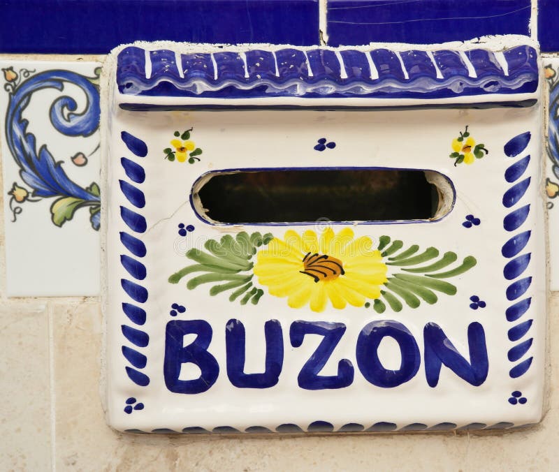 Buzon, Mailbox stock image. Image of wall, mailbox, blue - 35991031