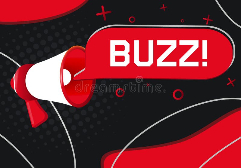 Buzz. Hand Holding Megaphone with Speech Bubble Stock Vector ...