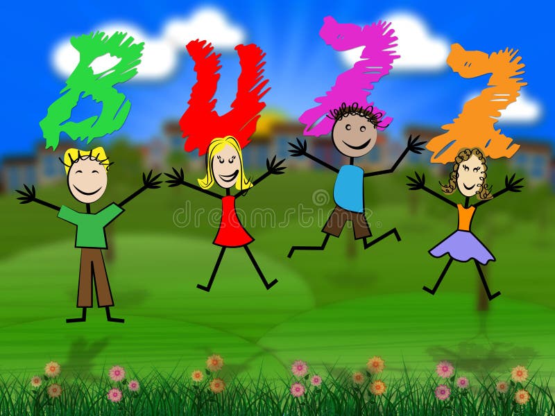 Buzz Kids Represents Public Relations and Excitement Stock Illustration ...
