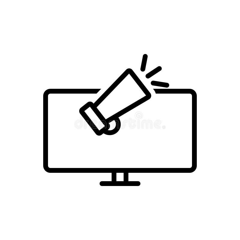 Black Line Icon for Buzz Marketing, Advert and Commercial Stock Vector ...